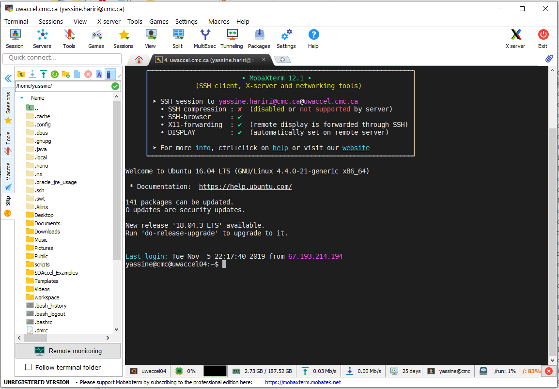 Quick Start Guide: Remote Access to the FPGA/GPU Cluster – CMC Microsystems