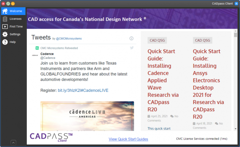 Quick Start Guide Cadpass Client Secure Connection For Windows Cmc Microsystems